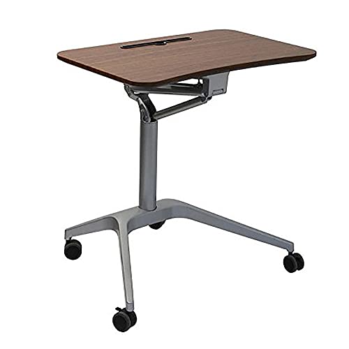 Gdrasuya10 Mobile Standing Desk, Sit Stand Freely Adjustable Computer Desk Height Aluminum Alloy Support Thicker Plate Spacious Table Top with Brake Casters for Office Room Home Use
