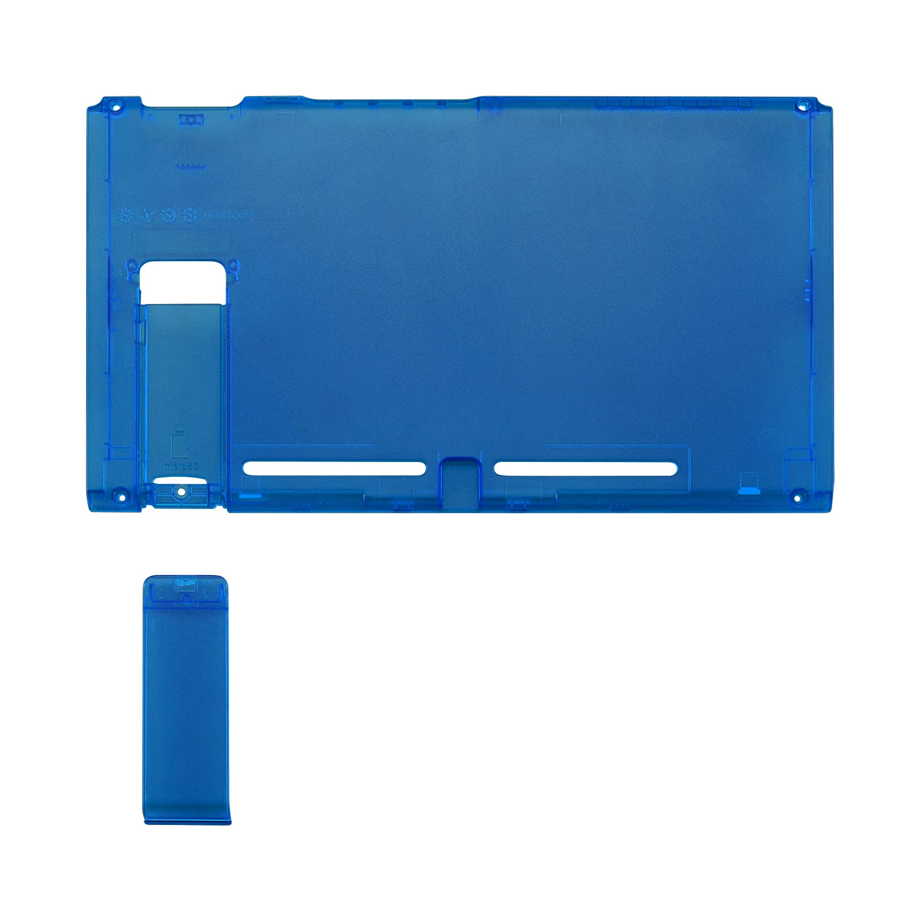 eXtremeRate Clear Blue Faceplate Backplate DIY Replacement Housing Shell Case for Nintendo Switch Console with Kickstand β JoyCon Console NOT Included