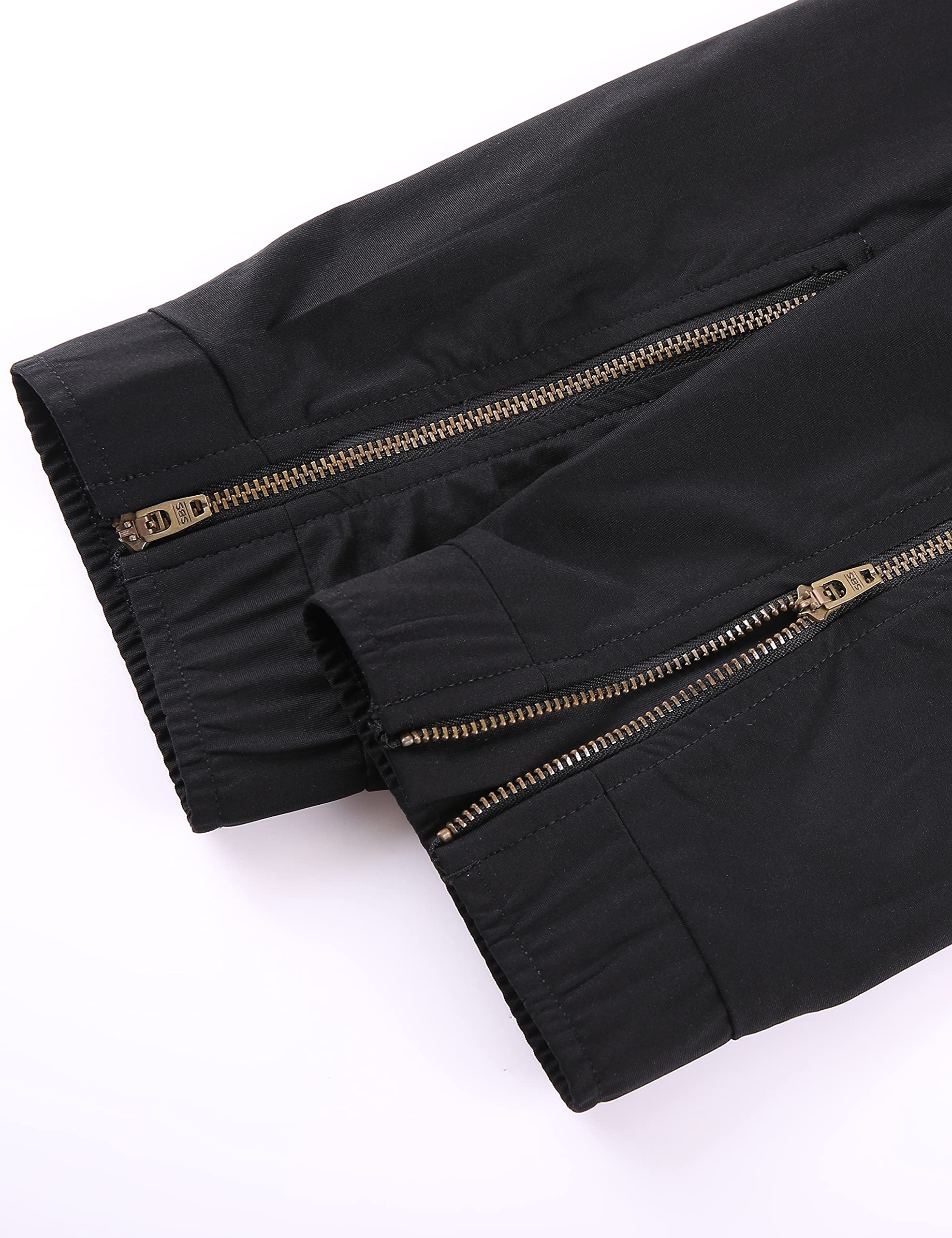 CRZ YOGA Women's Lightweight Joggers Drawstring Golf Pants Zipper Ankle Sports Casual Workout Pants with Pockets Black Medium