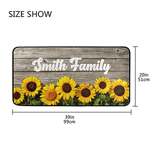 DOMIKING Custom Kitchen Rugs Non-Slip Personalized Kitchen Mat for Floor Fall Kitchen Decor Accessories Rustic Comfort Foam Rug Farmhouse Standing Mat Customized Doormat (39"x 20")