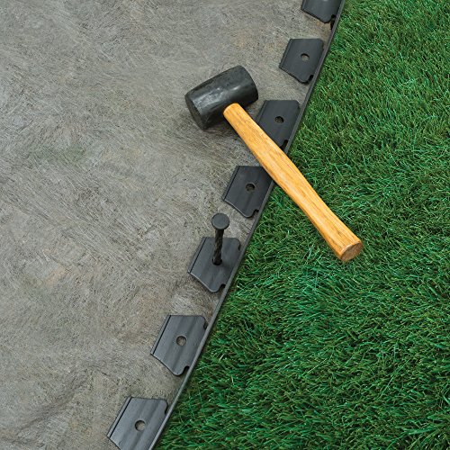 EasyFlex No-Dig Landscape Edging with Anchoring Spikes, 1.5 in. Tall Straight Top Plastic Garden Border, 40 Foot Kit, Black