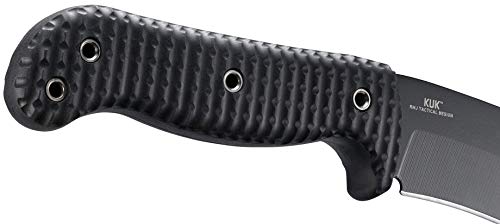 CRKT KUK Fixed Blade Knife: Carbon Steel Knife with Full Tang Kukri Recurved Blade, Injection Molded Handle, and Polyester Sheath 2742