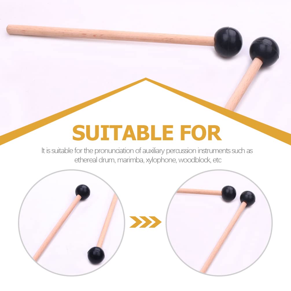 ERINGOGO 2pcs Ethereal Drum Hammer Glockenspiel Sticks Glockenspiel Mallets Rubber Mallets Sticks Handpan Drumsticks Kids Keyboard Instrument Hammer Chimes Electronic Solid Wood Toddler