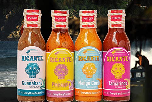 Ricante Tropical Pineapple Habanero Infused Everything Sauce, Keto and Gluten Friendly, Whole 30 Approved, 12-Ounce Bottle
