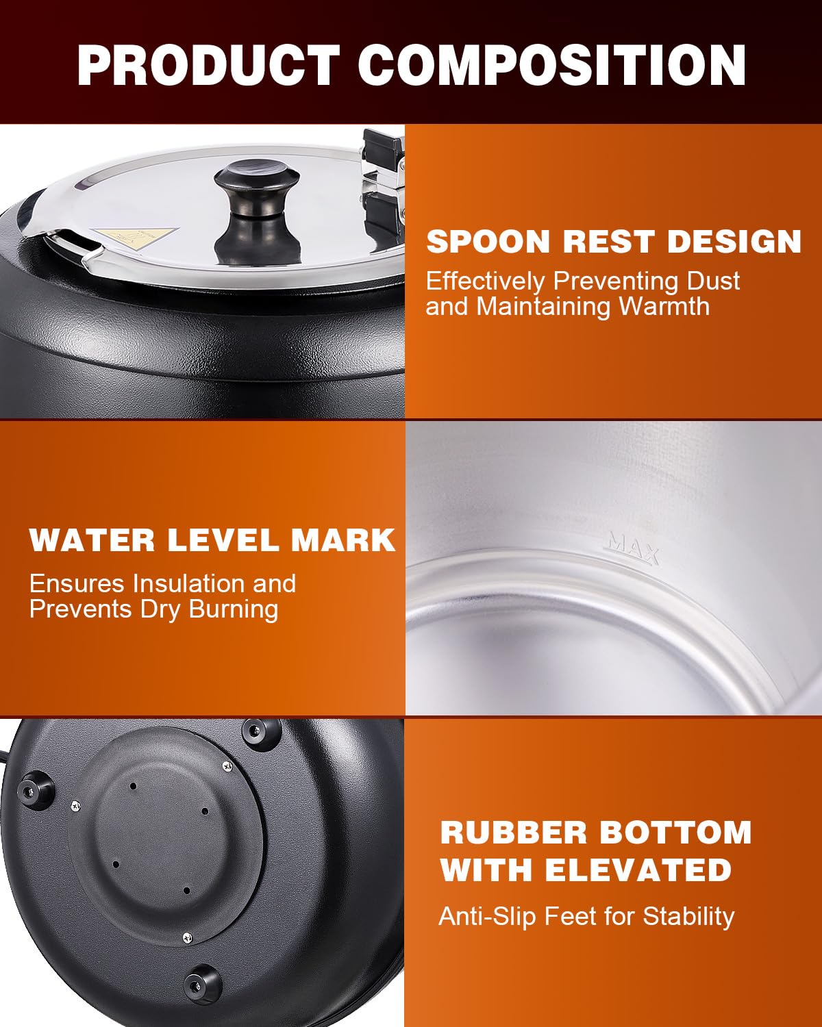 JIVGDN Soup Warmer Commercial (10QT)