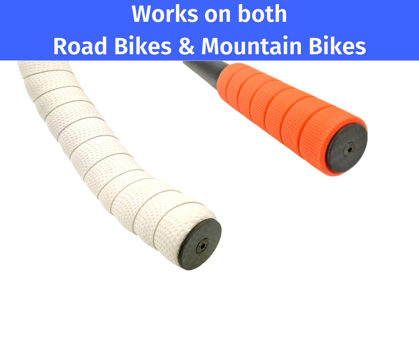 Domain Cycling Bike Bar Ends Plug Caps (Pair) – Carbon Handlebar End Plugs for Road Bikes, Mountain Bikes, BMX & More