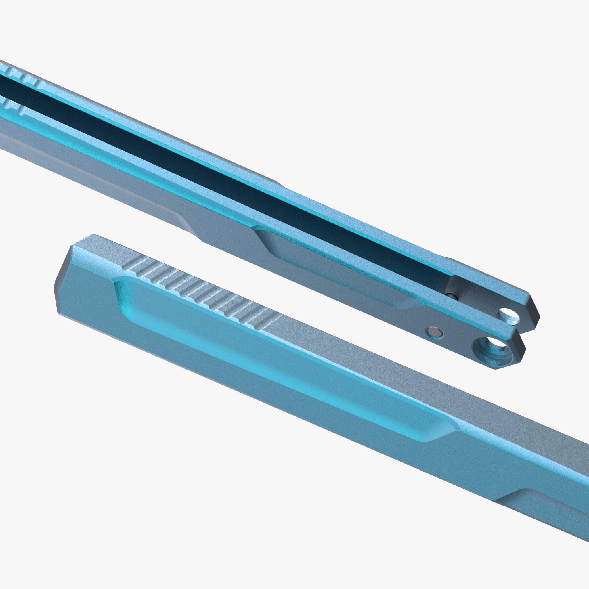 Flytanium Upgraded Aluminum Handles For Kershaw Lucha โ FLY-0765 (Solar Blue)