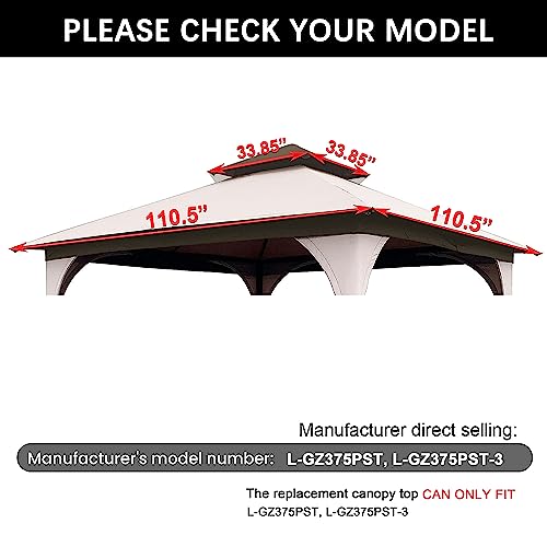 SCOCANOPY Replacement Canopy Top for 8' x 8' Gazebo #L-GZ375PST, L-GZ375PST-3
