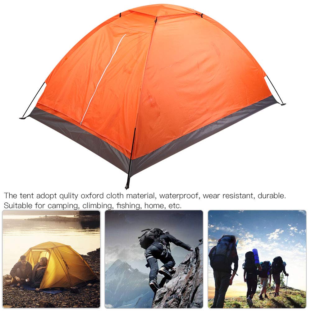 Camping Tent, Outdoor Large Space Stable Structure 2 Person Single Layer Tent, Waterproof Wear Resistant Portable Lightweight Instant Tent for Camping Climbing Fishing Beach