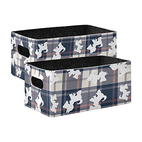 Scottish Dog Storage Basket Felt Storage Bin Collapsible Toy Boxs Decorative Baskets Organizer for Pet Supplies Magazine