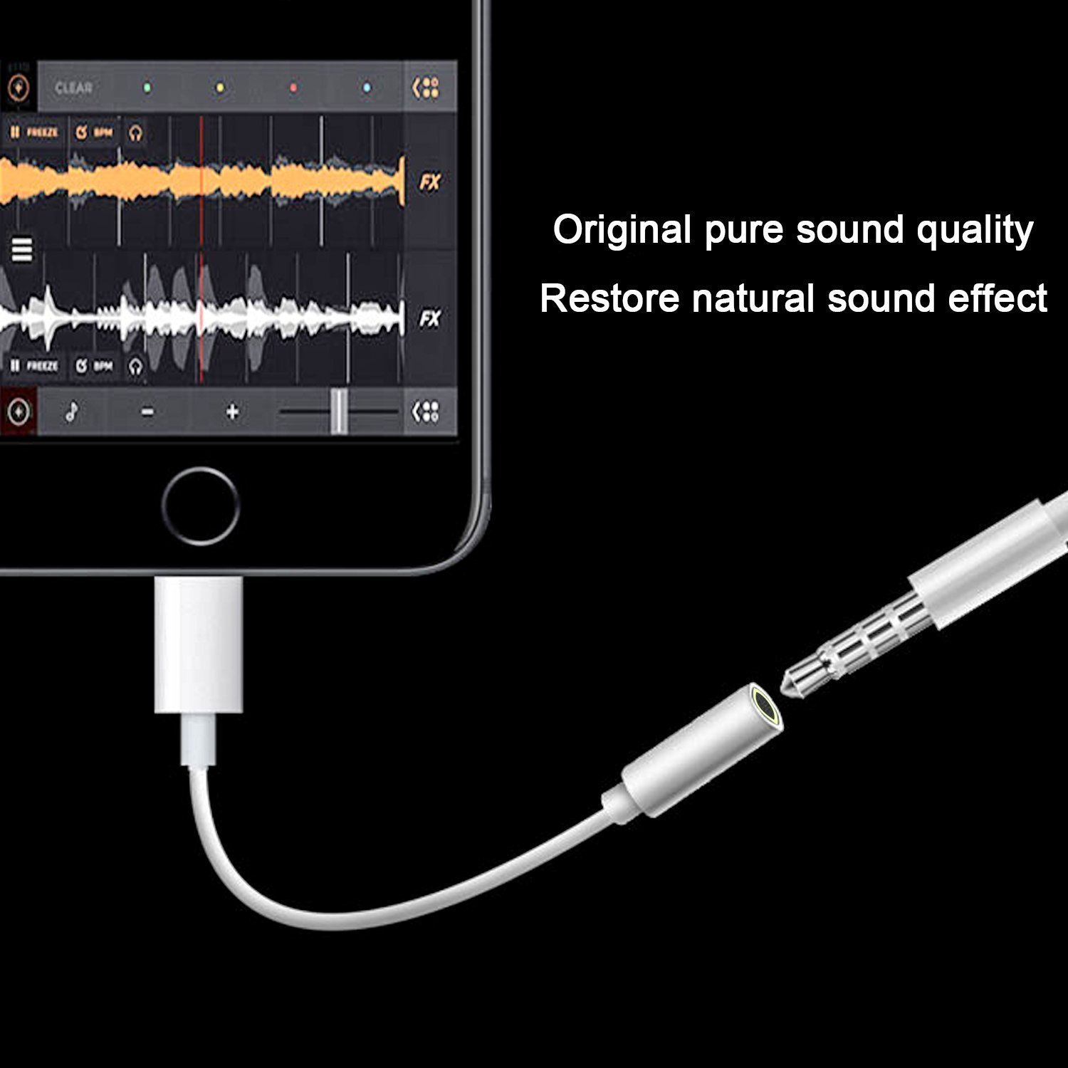 esbeecables (Apple MFi Certified) Lightning to 3.5mm Headphone Jack Adapter, 2 Pack Earphone Audio Jack Aux, iPhone Dongle Cable Compatible with iPhone 13/12/11 Pro/XR/XS Max/X/8/7 iPad