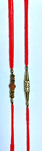 IndiaBigShop Rudraksh Design Rakhi with Stone Design For Raksha Bandhan Festival for Best gift for Brother