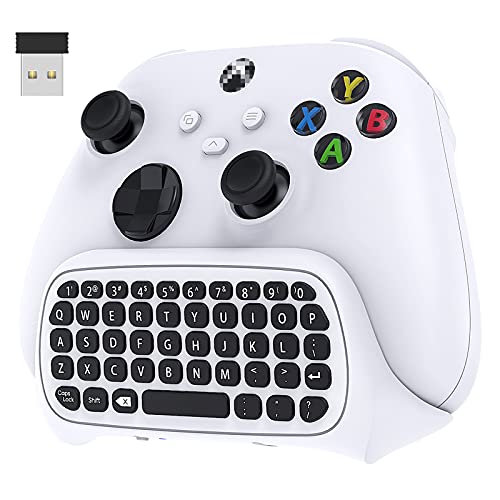 MENEEA Controller Keyboard for Xbox Series X/Series S/One/S/Controller, Mini Game Chatpad Keypad with Audio/3.5mm Headset Jack & 2.4Ghz Receiver Accessories for for Xbox Series X/S Game Controller