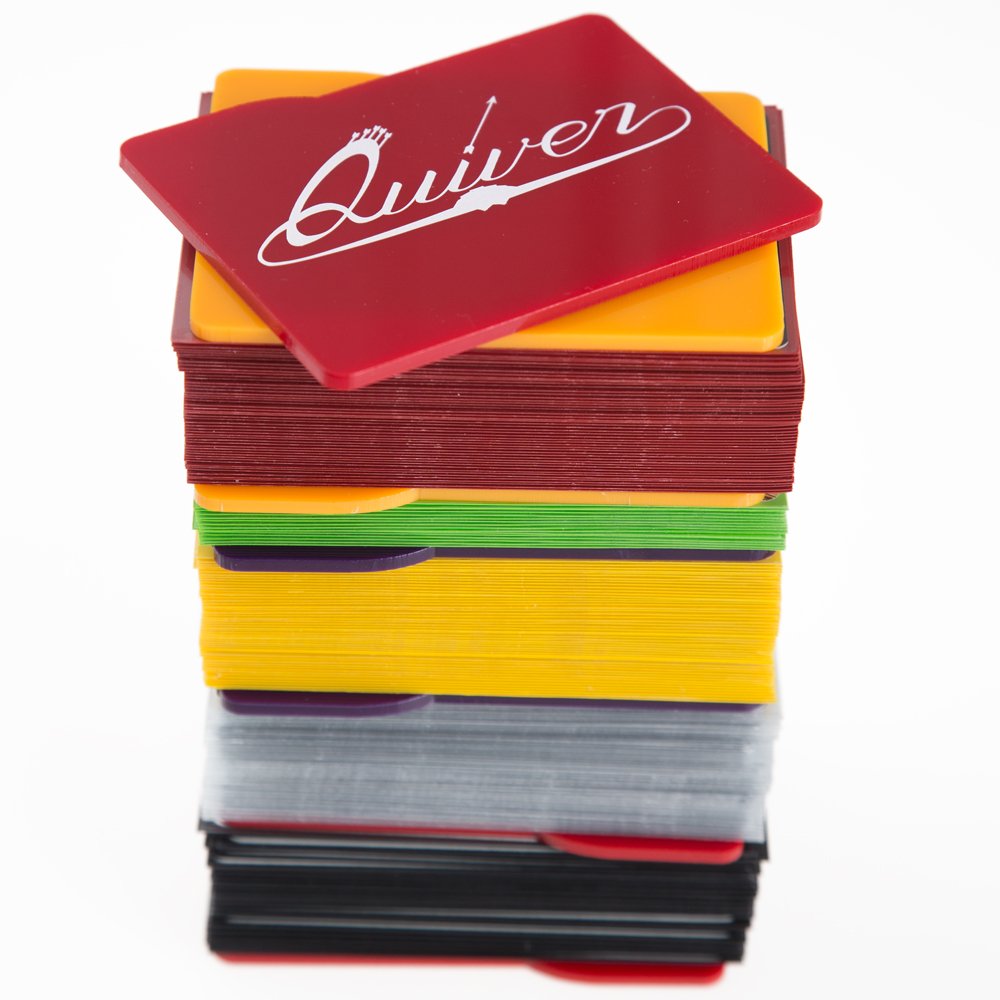 Quiver Time Card Case Dividers & Separators (7-Piece Set) Game Organizers - Ideal for Tabletop Gaming, Trading, Figures, Dice, Accessories - Use with Card Storage Boxes (Red & Black, Accessories)