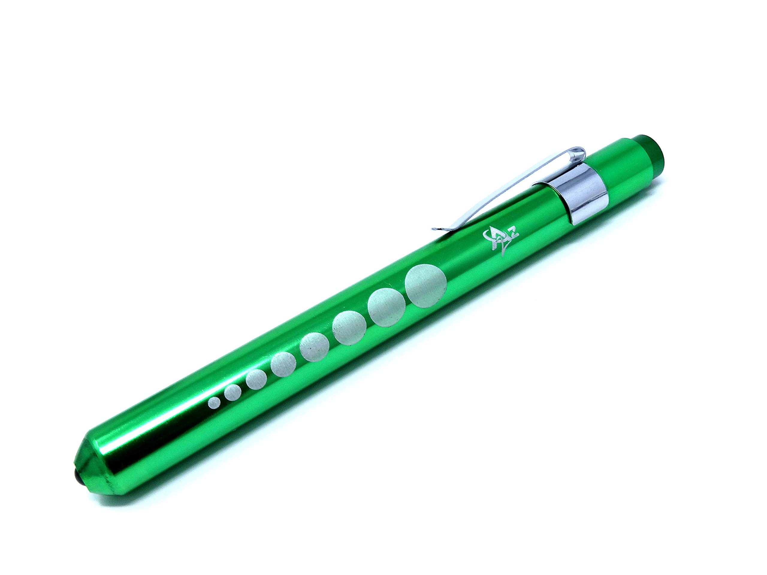 Penlight Reusable Medical Aluminum LED Pen Light with Pupil Gauge for Nurses Doctors Students with Pocket Clip (Green)