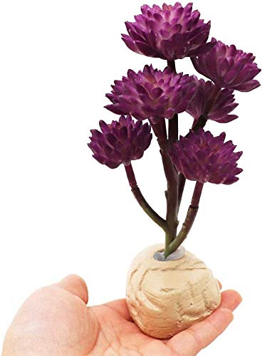 KERUIDENG Reptile Plants Artificial Terrarium Plants Reptile Plastic Plants for Reptile Habitats with Base -Purpleā¦