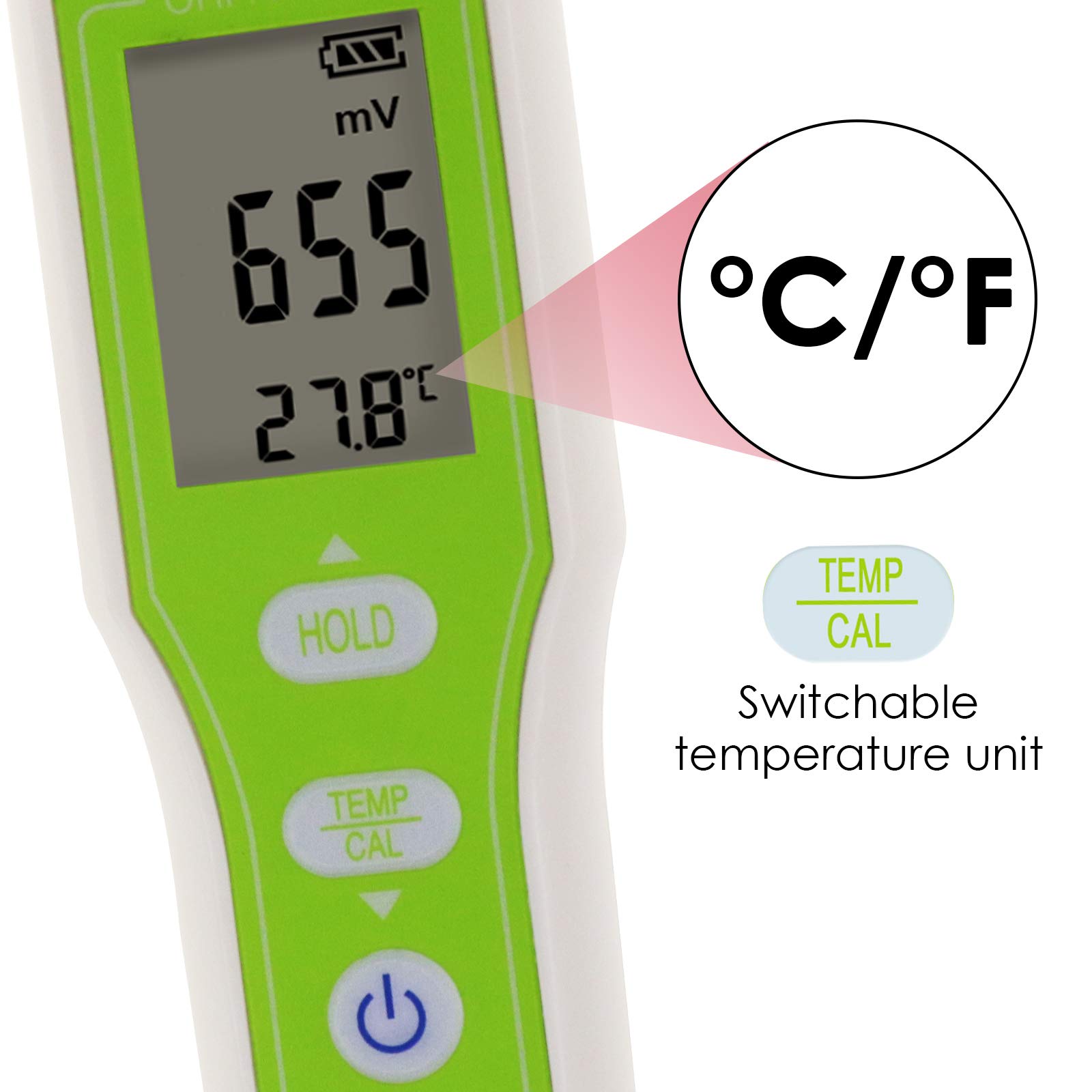 Pensize ORP Tester -1200~1200mV with ORP Calibration Buffer Powder for Water Quality Measurement ±2mV High Accuracy Oxidation Reduction Potential Meter
