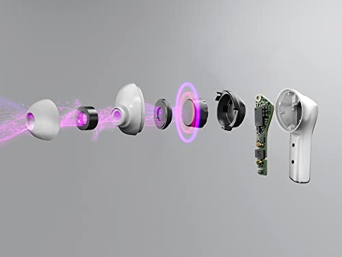 Lenovo Smart True Wireless Earbuds - Smart Switch Fast Pair - Active Noise Cancelling Earphones with Wireless Charging Case - 28 Hrs Playtime Headphones - 6 Built-in Mics - Bluetooth - White