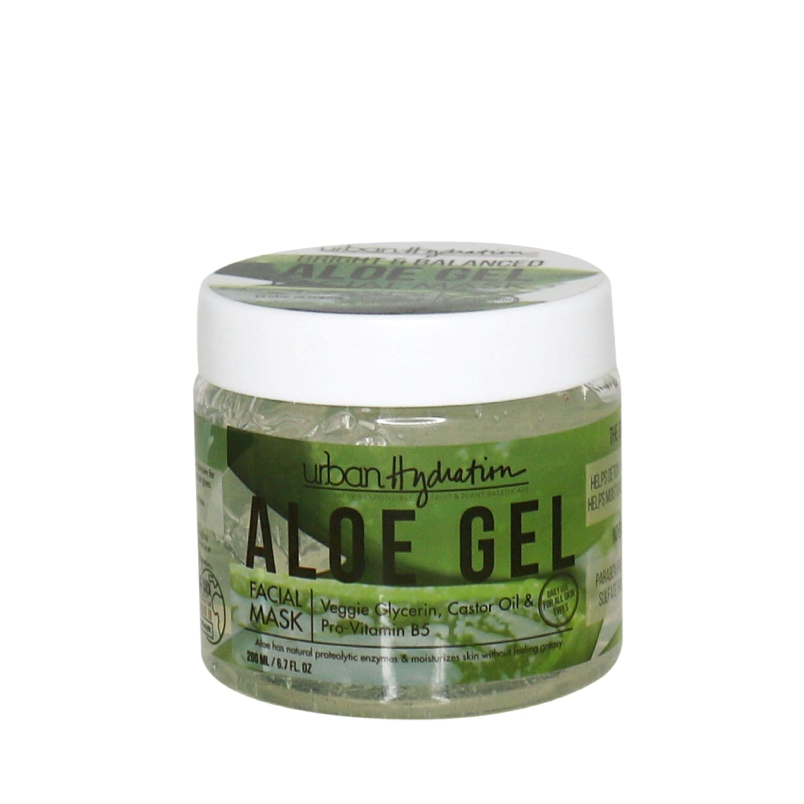 Urban Hydration Bright & Balanced Aloe Vera Leaf Facial Gel Mask | Lightweight, Removes Skin Impurities, Hydrates, Fights Acne, Anti-Aging Benefits For Smooth Skin, All Skin Types | 6.7 Fl Ounce