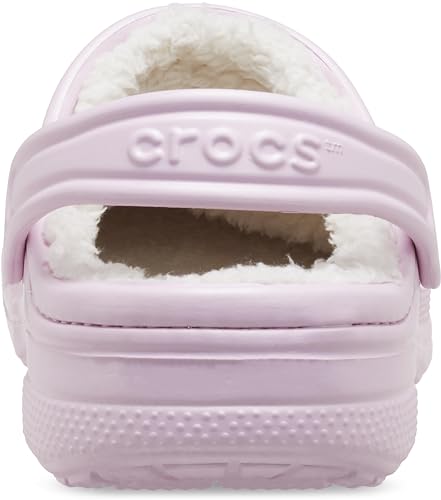 Crocs Ralen Lined Clogs | Fuzzy Slippers, Ballerina Pink/Oatmeal, 1 US Unisex Little Kid