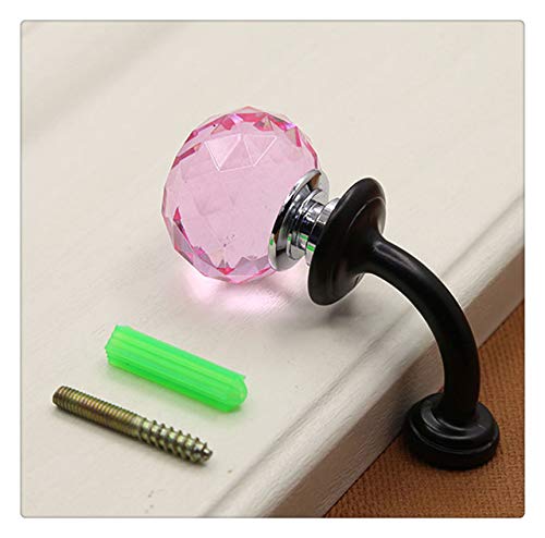 KFZ Glass Crystal Curtain Holdbacks,Tiebacks Tassel Holder,Hat and Coat Hook,Clothes Hook,HAO-0011 (4PACK Black)