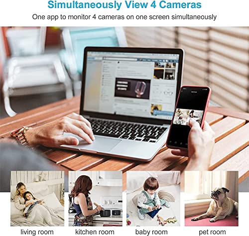 Indoor Camera, Cameras for Home Security with Night Vision, Pet Camera with Phone App, 1080P Indoor Security Camera, Motion Detection, 2-Way Audio, WiFi Camera Home Camera Compatible with Alexa