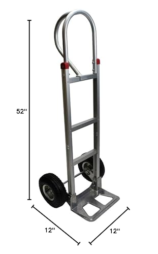 US Cargo Control Aluminum Hand Truck with Vertical Loop Hand & Pneumatic Wheels
