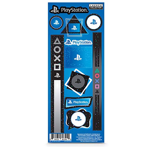 Controller Gear Official Sony PlayStation 5 Launch Collection Merchandise Bundle - Wide Mouth Stainless Steel Water Bottle, PS5 Hat, Socks, Premium Tech Decals Gift Set - PlayStation 5