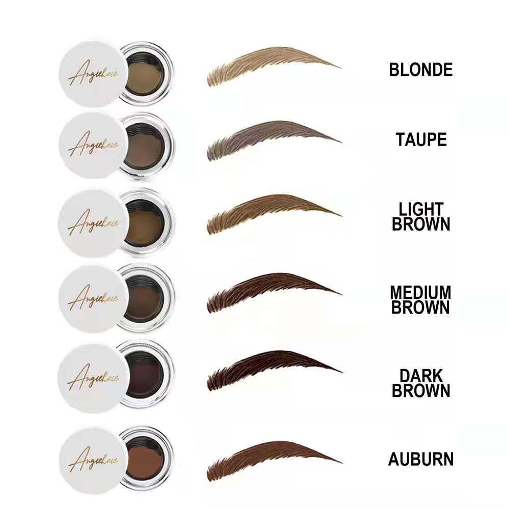 Eyebrow Stamp Stencil Kit, Brow Stamp, 24 Pieces Eyebrow Stencils Thick and Thin with 2 Dual Ended Brush and Sponge Applicators, Perfect Natural Brow, Waterproof (Medium Brown)