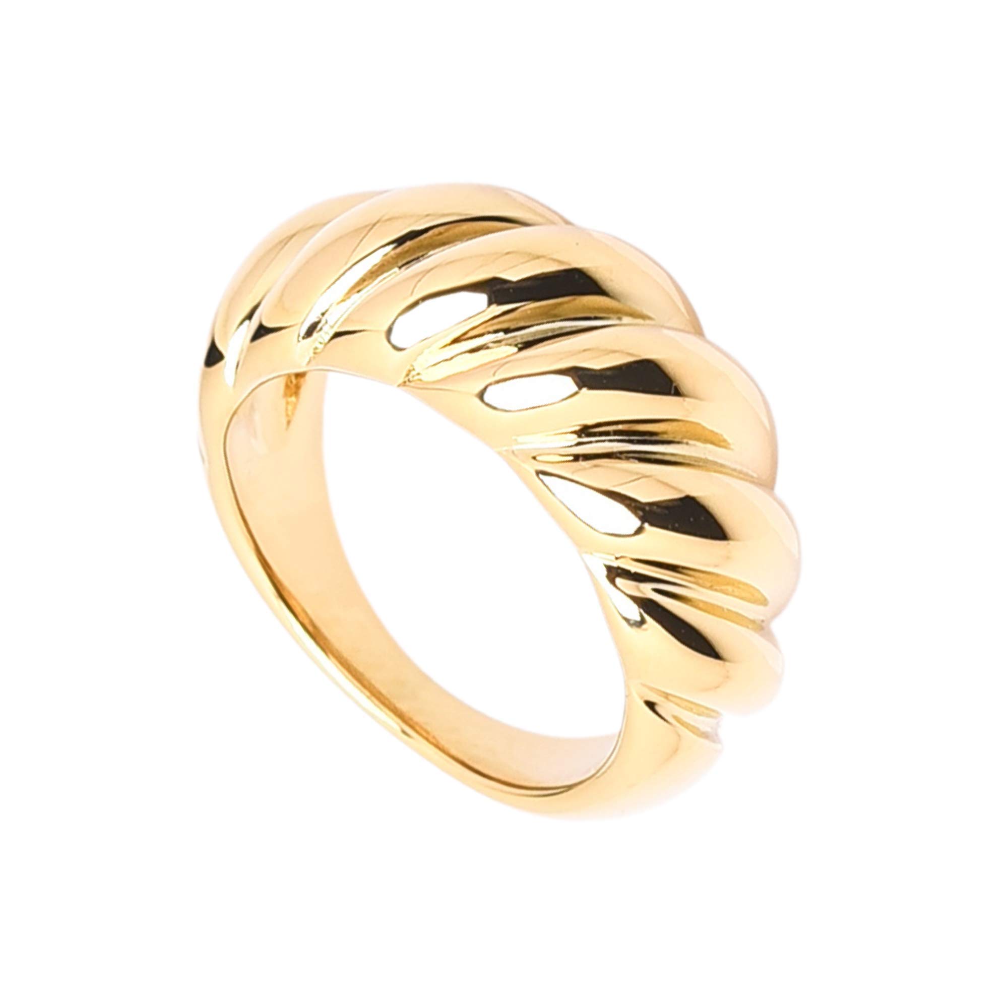 Croissant Dome Ring 18K Plated on Brass Chunky Dome Ring | Birthday Friendship Valentine's Day (5)