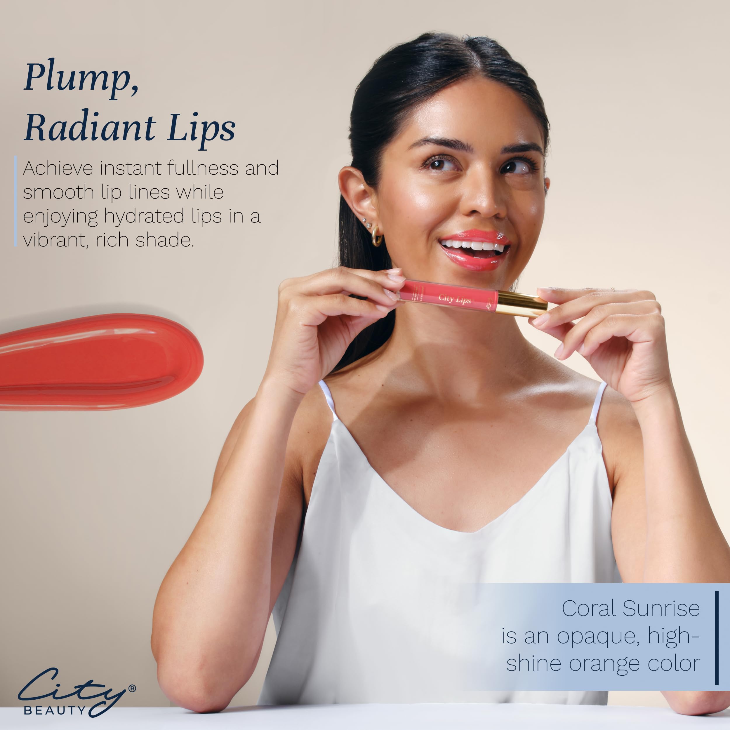 City Beauty City Lips - Plumping Lip Gloss - Hyaluronic Acid & Peptides Hydrate & Volumize (Dusty Rose)