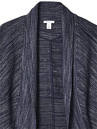 Daily Ritual Women's Terry Cotton and Modal Long-Sleeve Open Cocoon Sweatshirt, Navy Space Dye, Medium