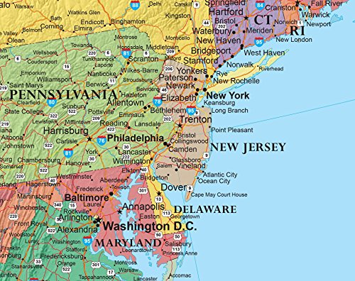RMC 32" x 50" Signature United States USA and World Wall Map Set (Laminated)
