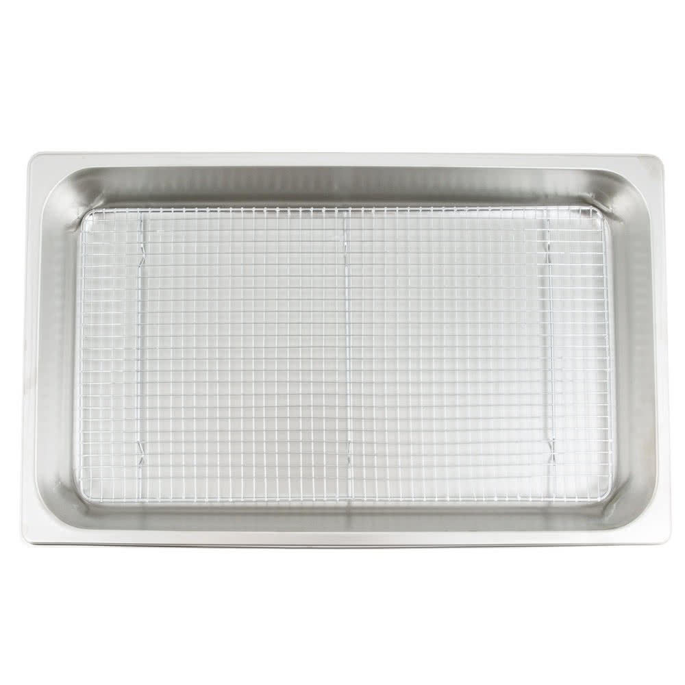 Commercial Grade Full Size Pan and Cooling Rack/Pan Grate Set for Standing Heat Lamps