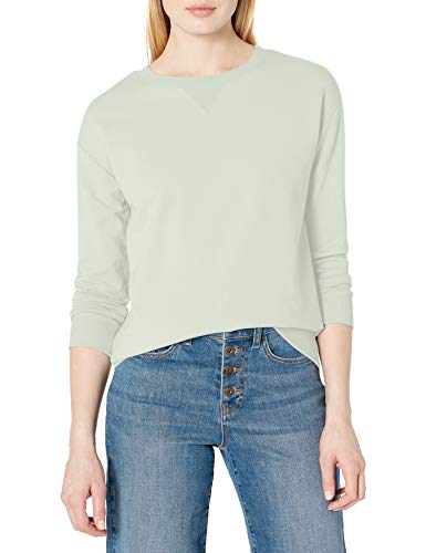 Daily Ritual Women's Terry Cotton and Modal Oversized-Fit Long-Sleeve Crewneck Sweatshirt, Light Green, X-Large