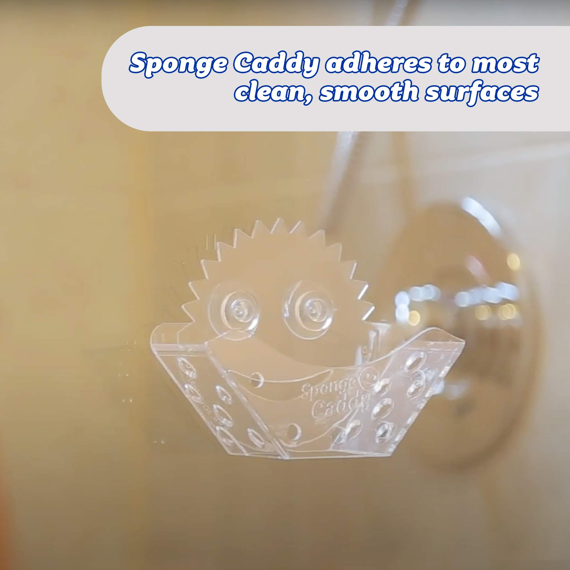 Scrub Daddy Sponge Holder - Sponge Caddy- Suction Sponge Holder, Sink Organizer for Kitchen and Bathroom, Self Draining, Easy to Clean Dishwasher Safe, Universal for Sponges and Scrubbers - 2 pack