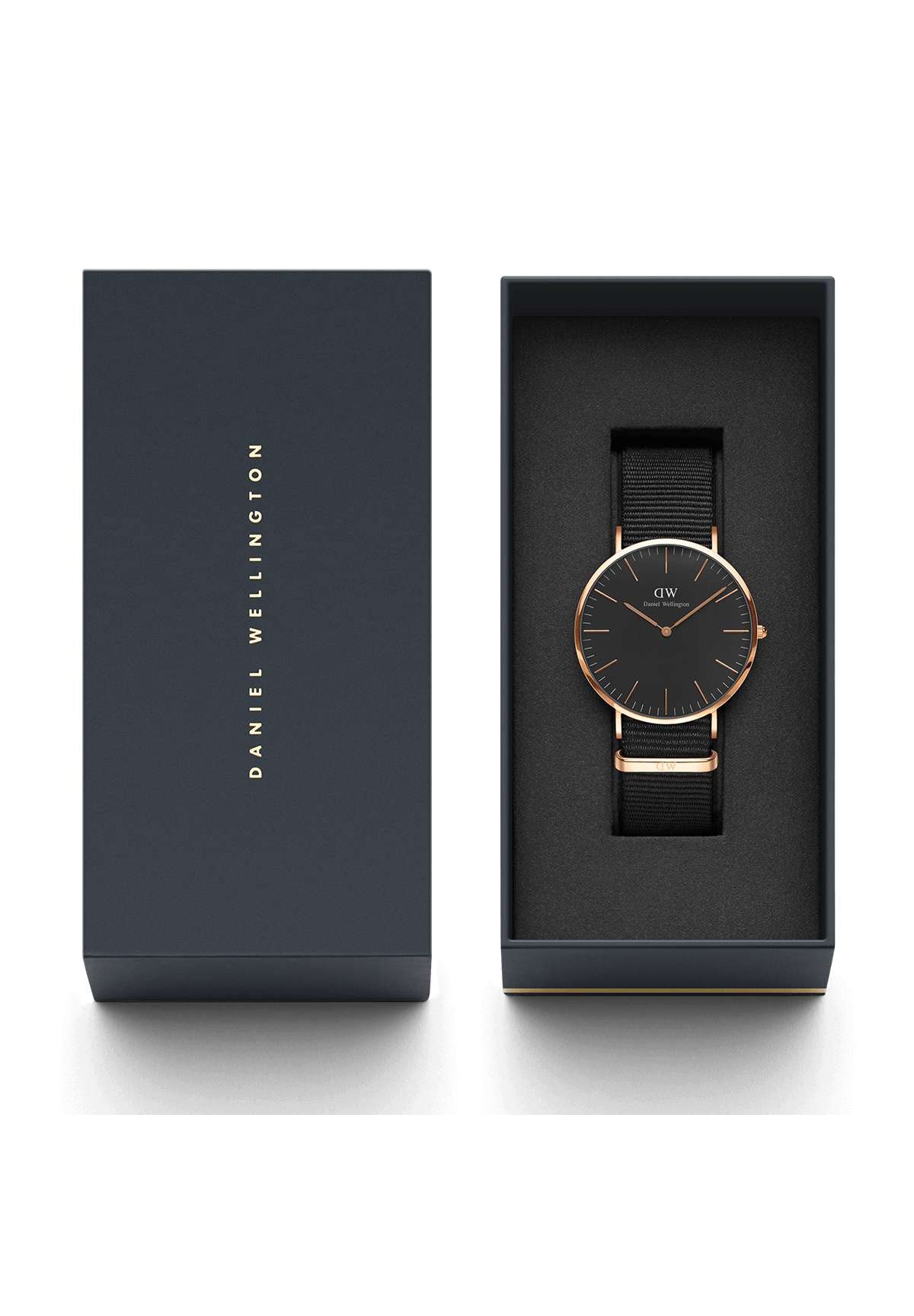 Daniel Wellington Classic Cornwall 40mm Men's Watch, DW Classic Fabric (Polyester) Rose Gold Watch for Men