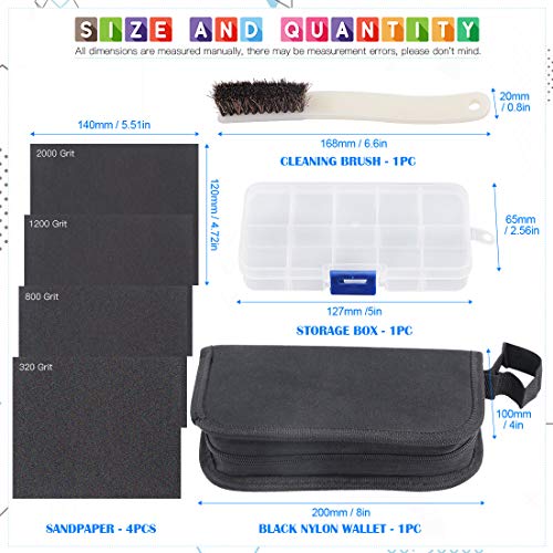 Glarks 18Pcs Assorted Wood Rasp Set Include 12Pcs Mini Hand Metal Files, A Brush and Storage Box with 4Pcs Sandpaper for Fixing Jewelers Diamond Wood Carving Craft