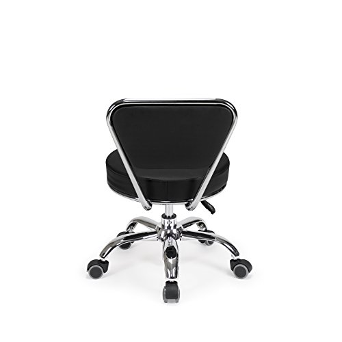 MAYAKOBA Dayton Garage Rolling Seat (Black) Pneumatic, Short Stool with Adjustable Height 13"-15", Perfect for Garage Mechanic, Home Gardening, Factory Technician Task, School and Lab