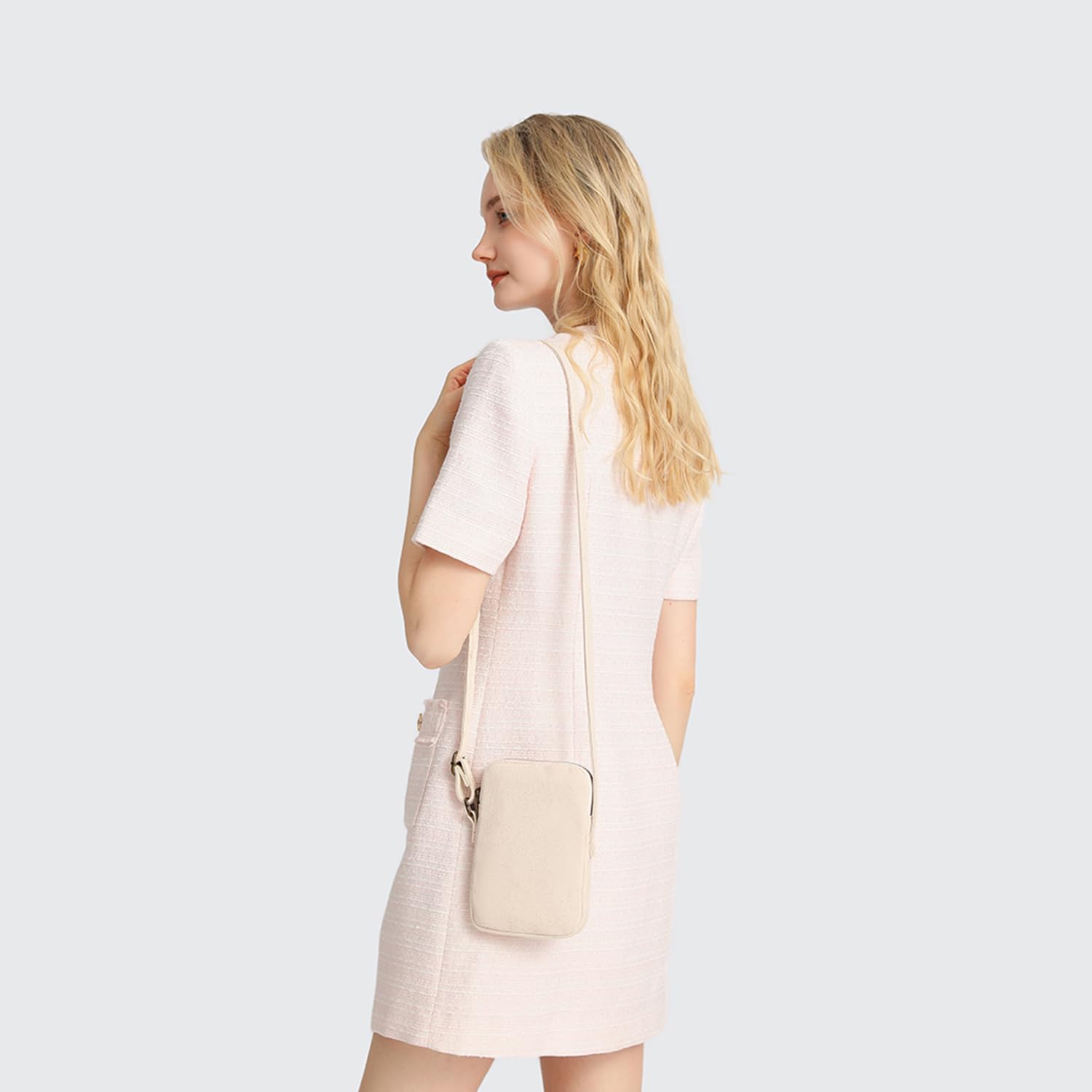 YONBEN Crossbody Bag Small Cell Phone Purse Holder Wallet with Strap for Women Adjustable Shoulder Straps Pure Cotton Canvas with Zipper