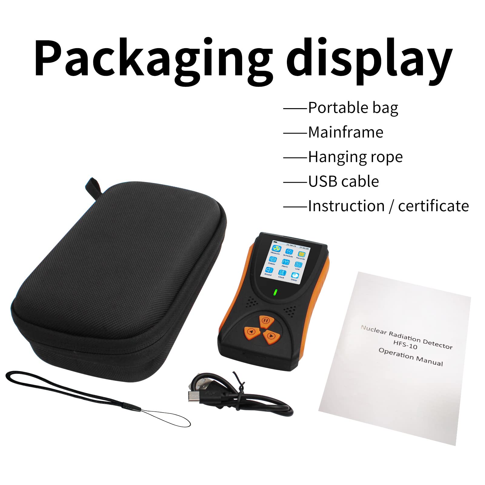 Geiger Counter Nuclear Radiation Detector,CHNADKS Upgraded Monitor Dosimeter,Rechargeable Beta Gamma X-ray Portable Handheld Radiation Monitor with LCD Display