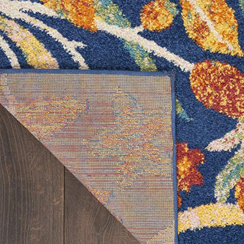 Nourison Allur Modern Navy Multicolor 4' x 6' Area -rug, Easy -cleaning, Non Shedding, Bed Room, Living Room, Dining Room, Kitchen (4x6)