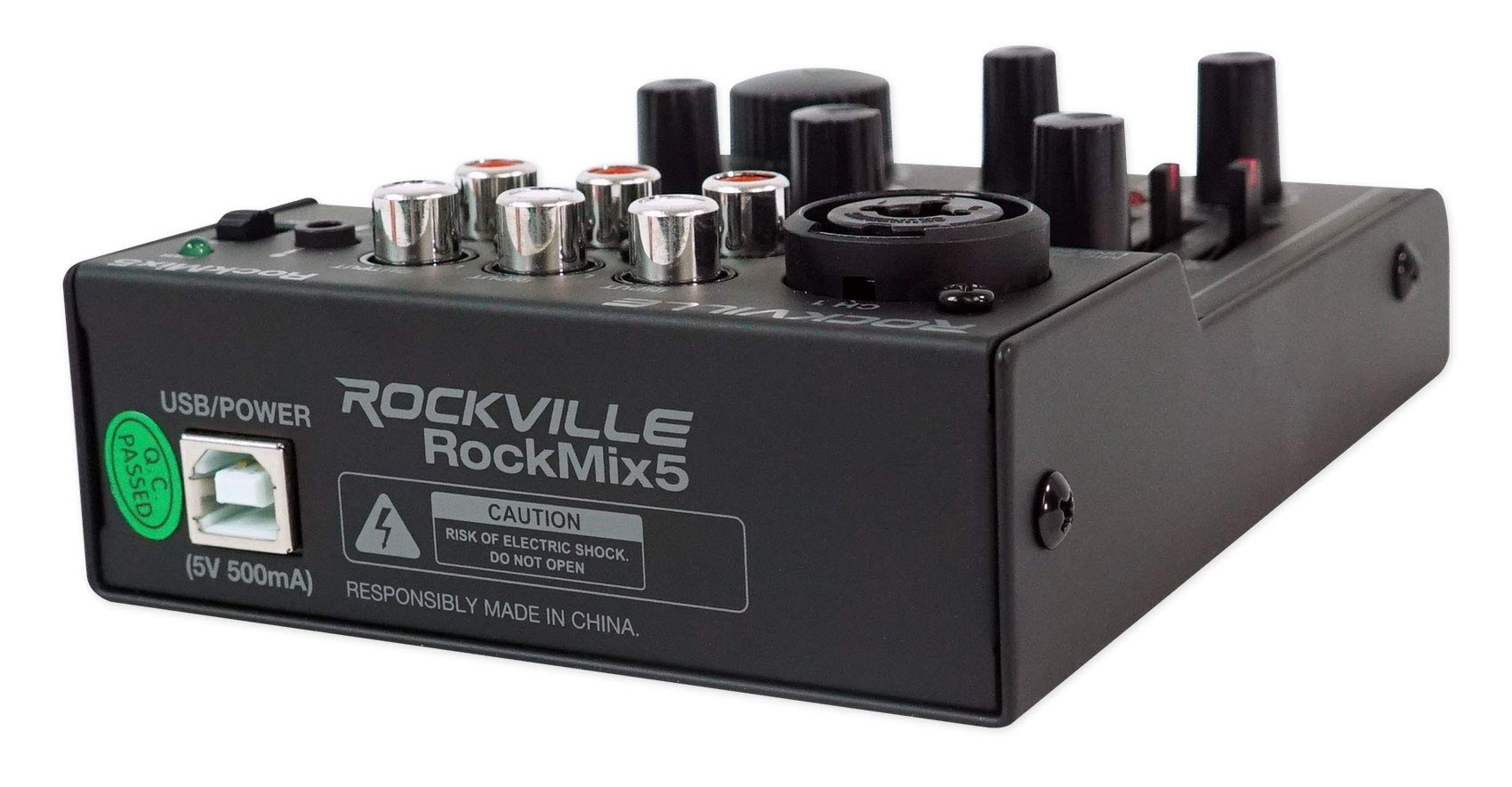 Rockville RockMix 5 Channel Pro Mixer w/USB Interface, Bluetooth, Echo, EQ