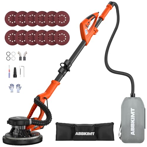 FOINCEF 950W 8-Amp Drywall Sander with Vacuum Attachment, Lijadora para Drywall, 7 Variable Speed with Vacuum Dust Collector, Lightweight Dustless with 360° Light for Ceilng Floor Plastered Popcorn