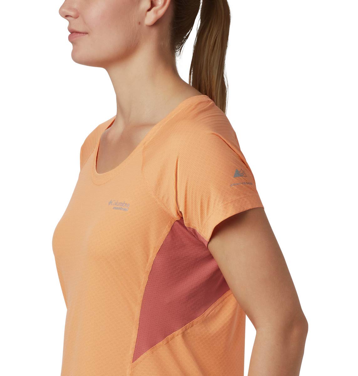 Columbia Women's Titan Ultra II Short Sleeve, Bright Nectar/Dark Coral, Medium