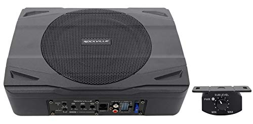 Rockville SS8P 400 Watt Slim Under-Seat Powered Car/Truck Subwoofer Sub+Amp Kit Black