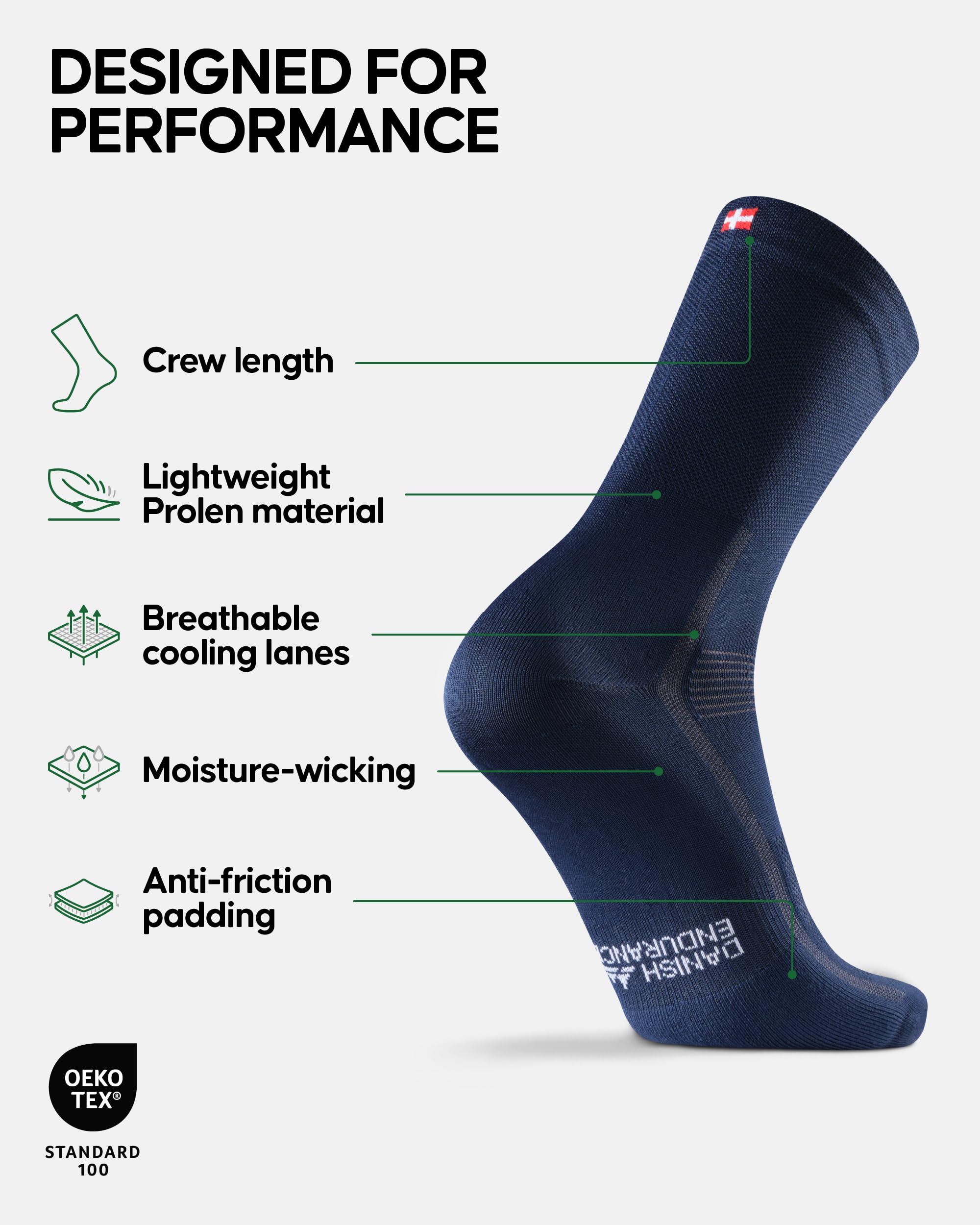 DANISH ENDURANCE Unisex-Adult, Mens Socks, 3 Pack, Multicolor (1 X Stripes, 1 X Black, 1 X Blue), Medium
