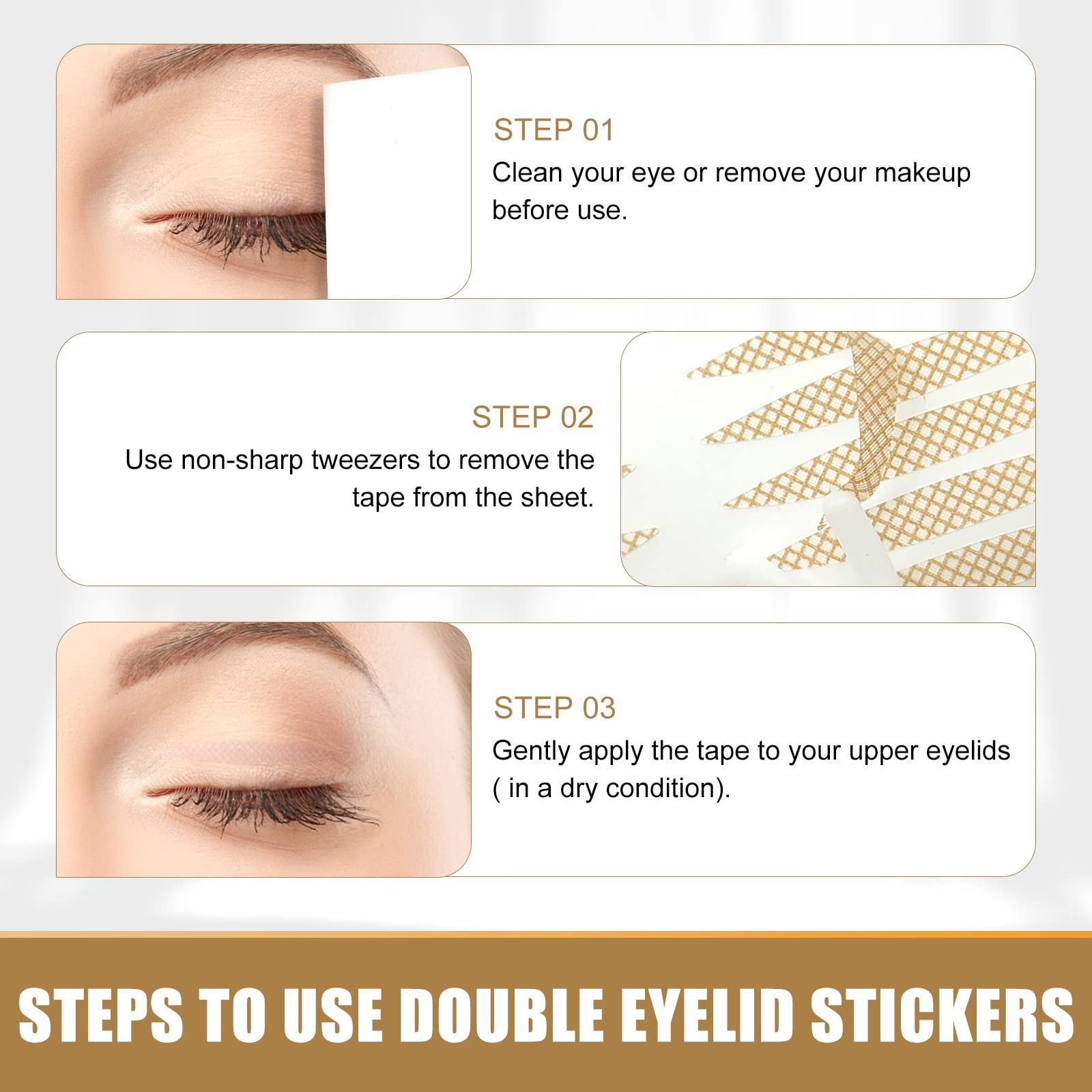 Eyelid Tape, Invisible Eyelid Lifter Strip, Waterproof Double Eyelid Sticker for Hooded, Droopy, Uneven, Mono-eyelid