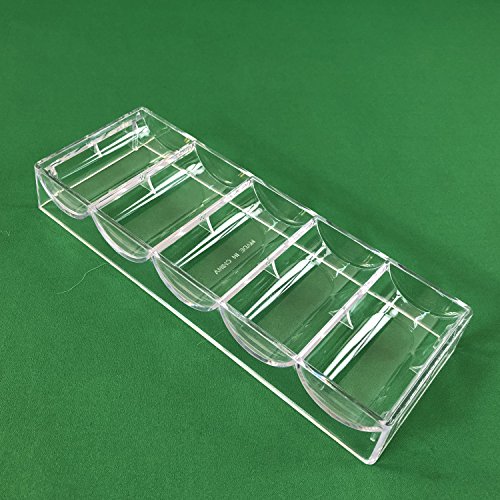 Yuanhe 1000 Chip Clear Acrylic Poker Chip Carrier-Includes 10 Chip Racks