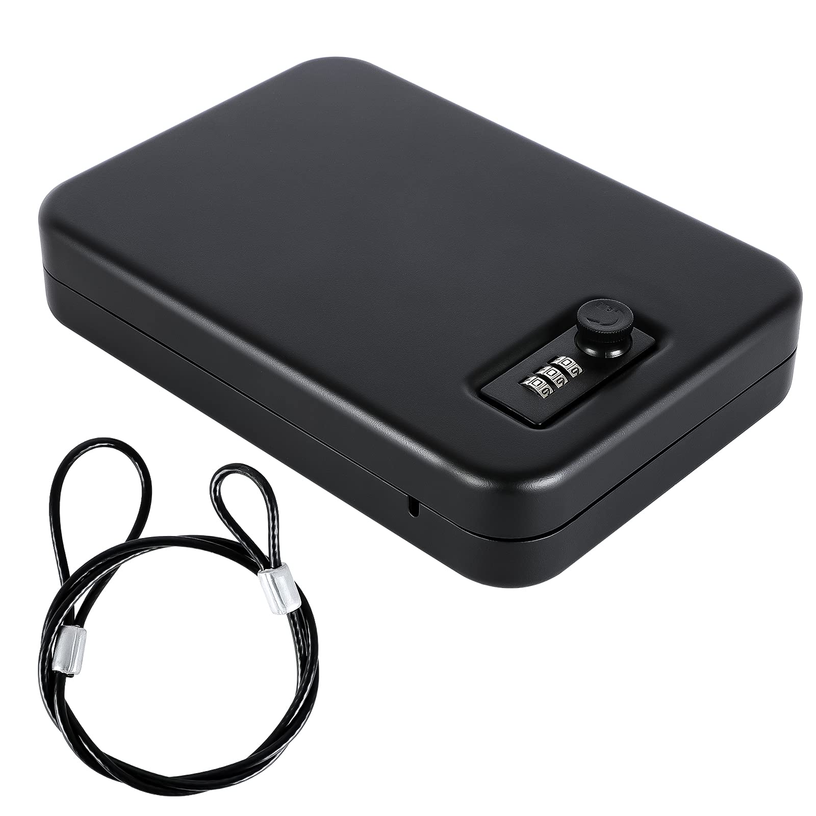 Dalmbox Gun Safe for Pistols X Large, 11 x 7 x 3 Inches, Handgun Lock Box with Combination Lock Portable Travel Pistol Safe for Car, Home, Travel